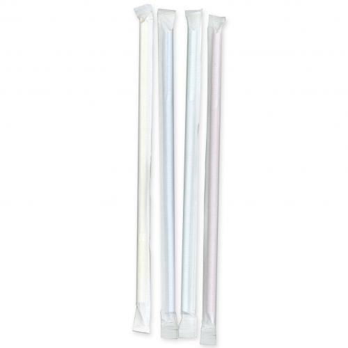 Individual Packed Biodegradable White Paper Straws for Restaurant in Hotpink Color