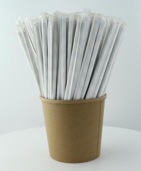 Individual Packed Biodegradable White Paper Straws for Restaurant in Hotpink Color