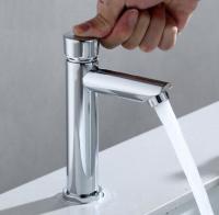 China OEM Deck Mounted Bathroom Faucet Single Handle Self Closing 1.2GPM Stainless Steel for sale