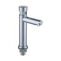 China OEM Deck Mounted Bathroom Faucet Single Handle Self Closing 1.2GPM Stainless Steel for sale