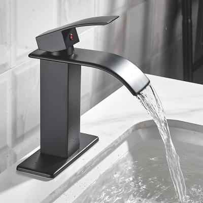 Cina Miscelatore del bacino della maniglia del singolo foro della cascata di acciaio inossidabile SUS304 singolo in Matte Black Chrome Brushed Grey in vendita