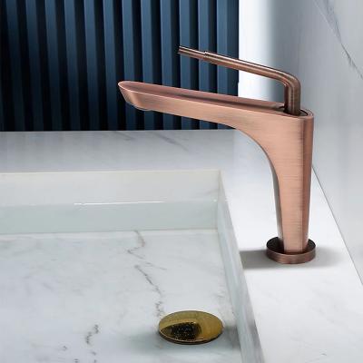 Cina Singolo miscelatore del bacino della maniglia di leva del singolo foro moderno d'ottone in oro di Chrome grigio in vendita