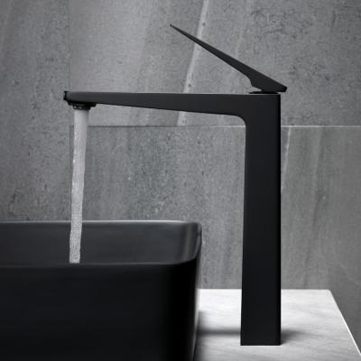 Cina Singolo rubinetto di miscelatore del bacino della maniglia del singolo foro d'ottone in Matte Black in vendita