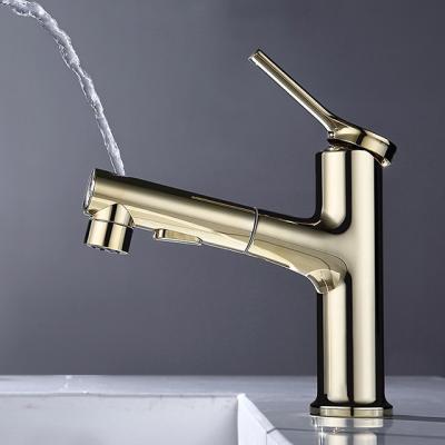 China Het messing trekt van het het Gaten Enige Handvat van 360°Swivel Enige het Bassinmixer in Grey Matte Black Gold terug Te koop