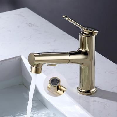 China Het messing trekt van het het Gaten Enige Handvat van 360°Swivel Enige het Bassinmixer in Grey Matte Black Gold terug Te koop