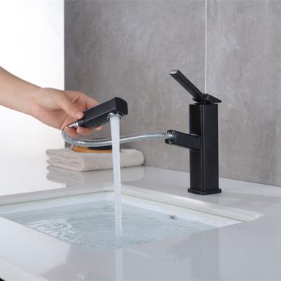 China Het messing trekt van het het Gaten Enige Handvat van 360°Swivel Enige het Bassinmixer in Matte Black terug Te koop