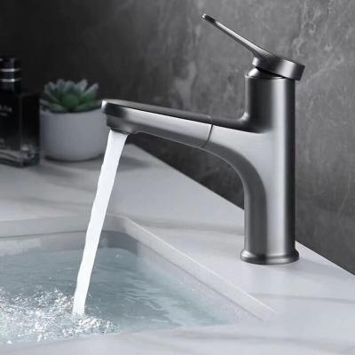 China Moderne het messing trekt van het het Gaten Enige Handvat van 360°Swivel Enige het Bassinmixer in Chrome Matte Black Grey terug Te koop