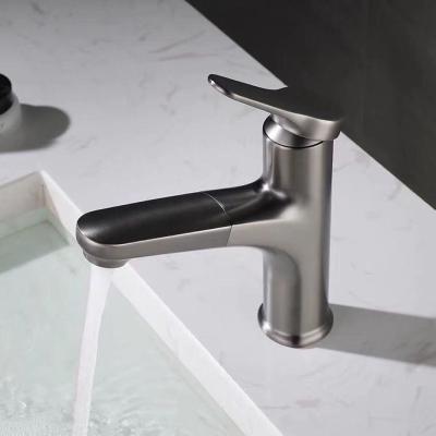 China Moderne het messing trekt van het het Gaten Enige Handvat van 360°Swivel Enige het Bassinmixer in Chrome Matte Black Grey terug Te koop