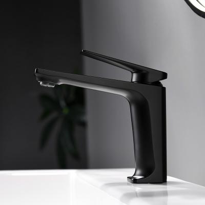 China Van het het Handvatbassin van het messings Enige Gat Enige de Mixerkraan in Matte Black Te koop