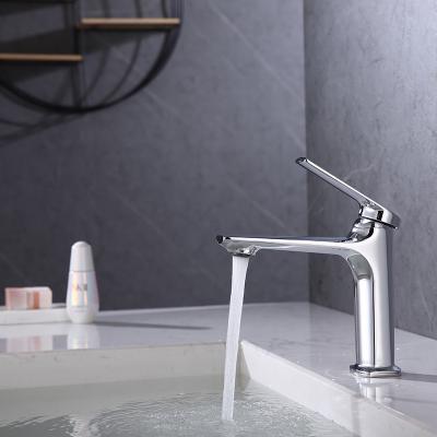 China Modernes einzelnes Messingloch-einzelner Griff-Becken-Mischer in Chrome Matte Black Gold zu verkaufen