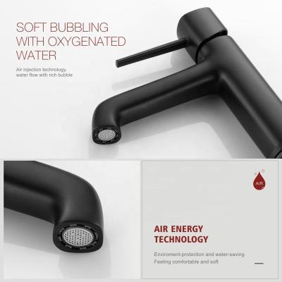 China Modernes einzelnes Messingloch-einzelner Griff-Becken-Mischer in Matte Black zu verkaufen