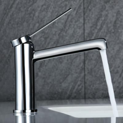 China Misturador da bacia do punho do único furo moderno de bronze único em Chrome à venda