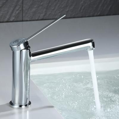 China Misturador da bacia do punho do único furo moderno de bronze único em Chrome à venda