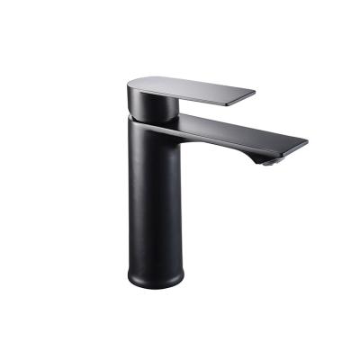 China Cubra con cinc el solo mezclador del lavabo de la manija del solo agujero moderno en Chrome Matte Black en venta