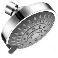 China 4 Inch Single Wall Mounted Shower Head 5 Spray Chrome ABS with Brass Ball Joint G1/2 for sale
