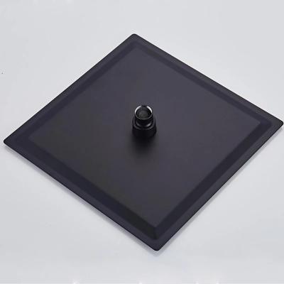 China Ultra Thin Square SS Rainfall Shower Head Matte Black Polished for sale