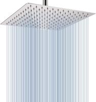 China Ultra Thin Square SS Rainfall Shower Head Matte Black 304 Stainless Steel 1.8 GPM for sale