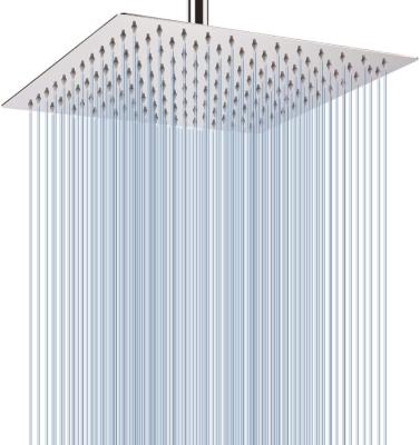 China Ultra Thin Square SS Rainfall Shower Head Matte Black Polished for sale