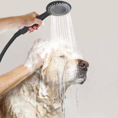 China ABS Nozzles Wall Mount Shower Head Matte Black 5 Spray Functions for sale