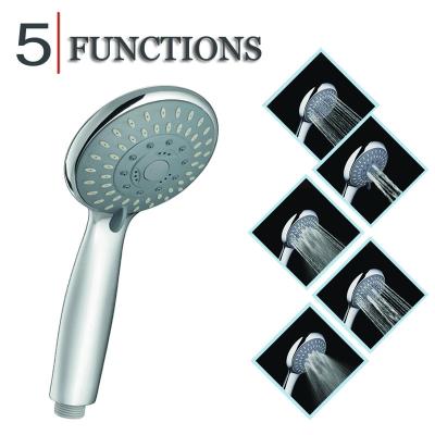 China ABS Nozzles Wall Mount Shower Head Matte Black 5 Spray Functions for sale