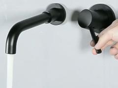 Brass Modern Wall Mounted Single Handle Basin Mixer Lever Handle
