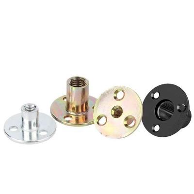 China Sofa Foot Locking Galvanized Three Hole Flange Nut in Metric Measurement System with Nickel Chrome Plated Iron Plate Nut for sale