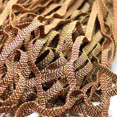 China Knitted 3mm-10mm Braided Elastic Cord Double Fold Bias Tape Quilt Binding for sale