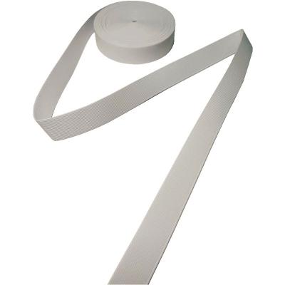 China Wholesale Durable Underpants Polyester Elastic Webbing Thick Flat Woven White for sale
