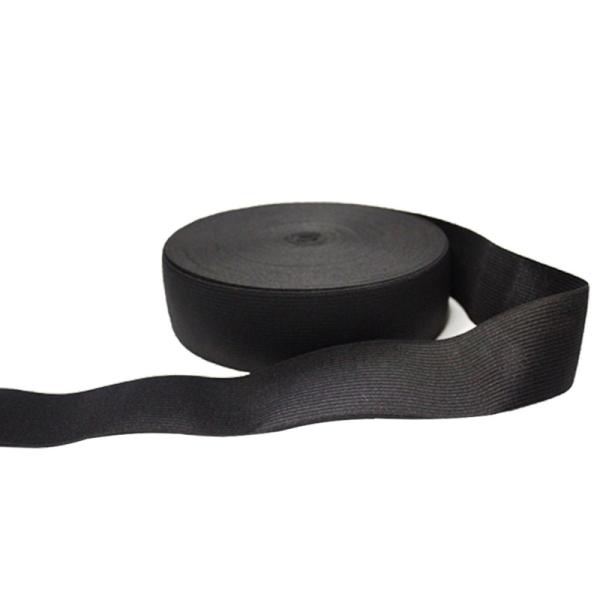 Quality Black Polyester Knitted Elastic Tape 2.5cm Wide Knit Elastic For Garments for sale