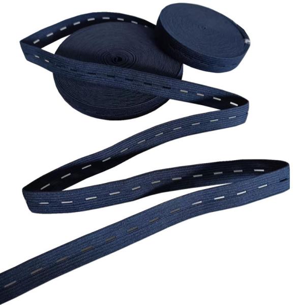 Quality 4.5cm Polyester Buttonhole Elastic 45mm Waistband Elastic With Buttonholes for sale