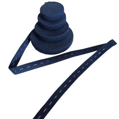 China 4.5cm Polyester Buttonhole Elastic 45mm Waistband Elastic With Buttonholes for sale