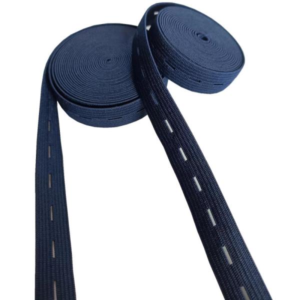 Quality 4.5cm Polyester Buttonhole Elastic 45mm Waistband Elastic With Buttonholes for sale