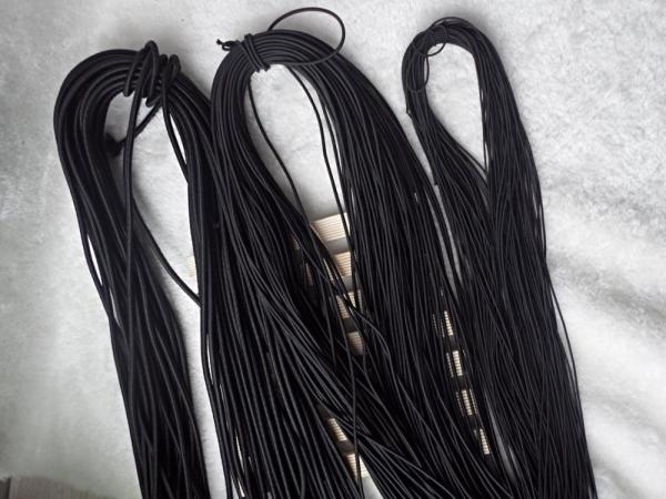 Quality 1.5mm Black Round Elastic Cord Polyester Elastic Bungee Cord for sale