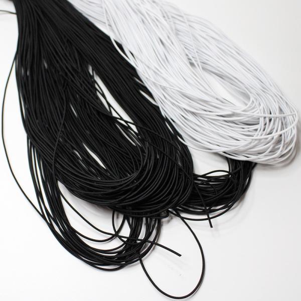 Quality 2.5mm Black Elastic Cord For Jewelry / Braided Stretchy Black String for sale