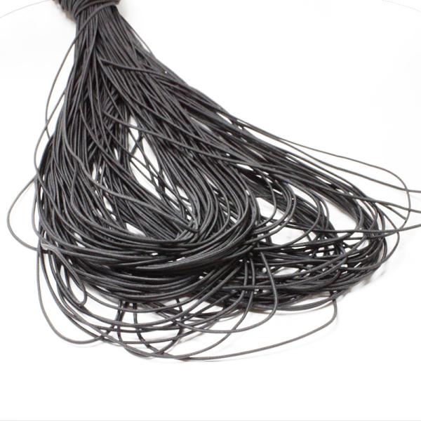 Quality 2.5mm Black Elastic Cord For Jewelry / Braided Stretchy Black String for sale