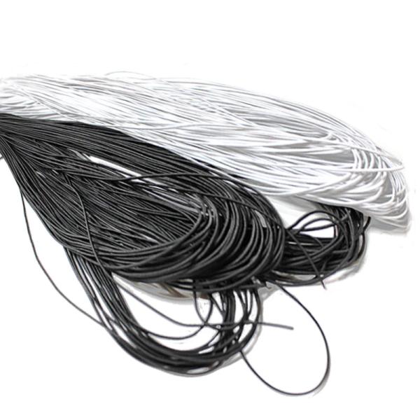 Quality 2.5mm Black Elastic Cord For Jewelry / Braided Stretchy Black String for sale