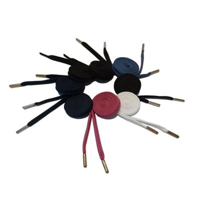 China Black Red Polyester Cord Shoe Laces With Metal Tips Custom Made for sale