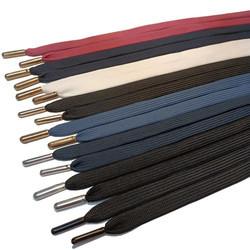 China Black Red Polyester Cord Shoe Laces With Metal Tips Custom Made for sale