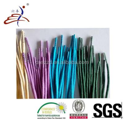 China Braided 3mm Custom Shoelace Waxed Cotton Cord 75cm Length for sale