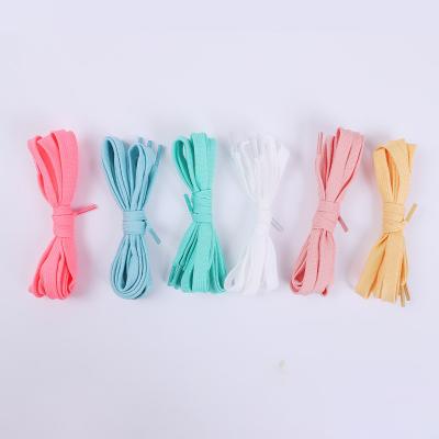 China Polyester Shoestring Shoelaces 1cm Width Colored Shoestrings for sale