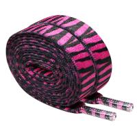 China Flat Twisted Rope Shoe Strings Knitted 1cm Flat Boot Laces Printed for sale