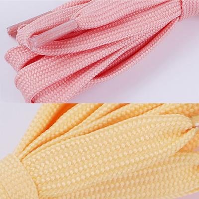 China 100% Polyester Flat Shoe Laces Rope Pink Shoelaces Bulk Customized for sale