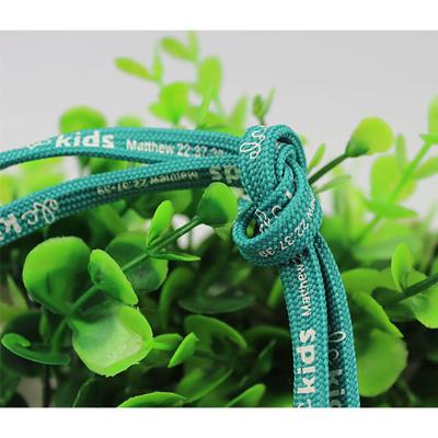 China Polyester Twisted Rope Shoelaces Green Thick Braided Rope Laces for sale