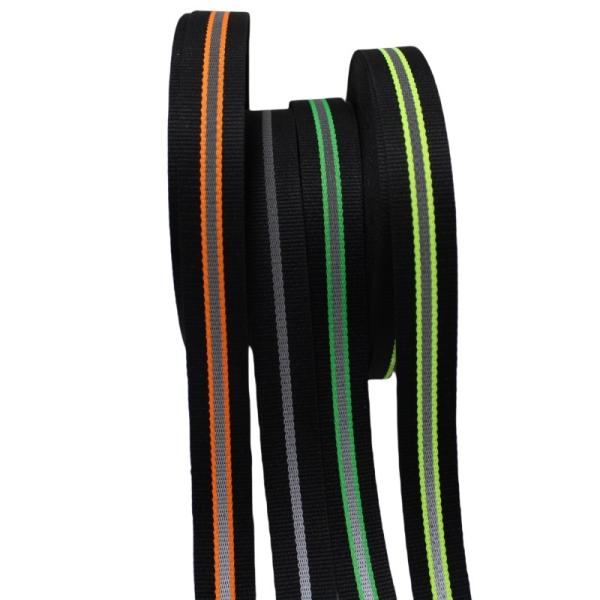 Quality 1 Inch Custom Color Nylon Polyester Reflective Webbing Strap for sale