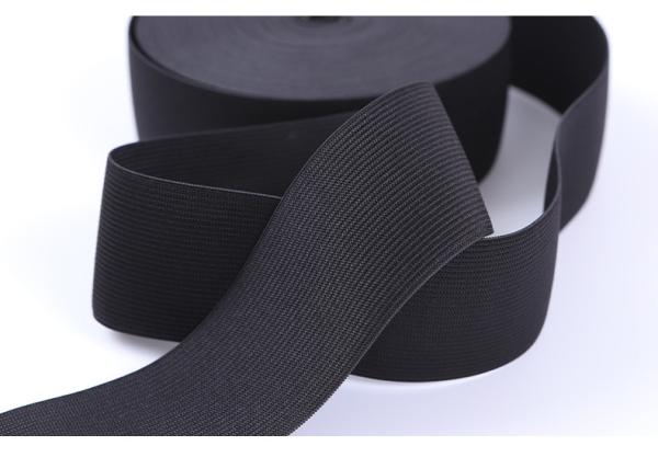 Quality Large Stock Cheap 2 Inch Black Polyester Knitted Elastic For Garment for sale