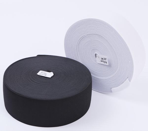 Quality Large Stock Cheap 2 Inch Black Polyester Knitted Elastic For Garment for sale