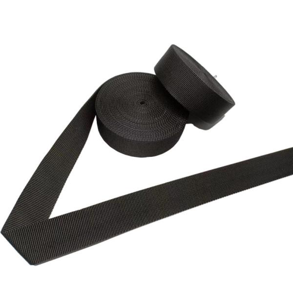 schwarz Plain Weave PP Webbing Polypropylen Dicke Webbing für Rucksack Diy Gürtel Tasche