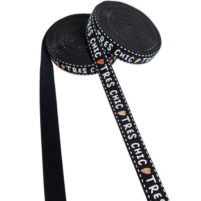 China Custom Design Printed Nylon Elastic Webbing For Garment for sale