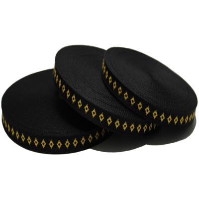 Cina Logo personalizzato nastro stretto di poliestere Jacquard per sacchetti di stoffa in vendita