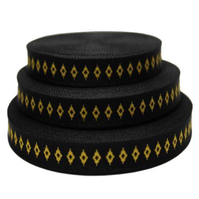 Cina Logo personalizzato nastro stretto di poliestere Jacquard per sacchetti di stoffa in vendita
